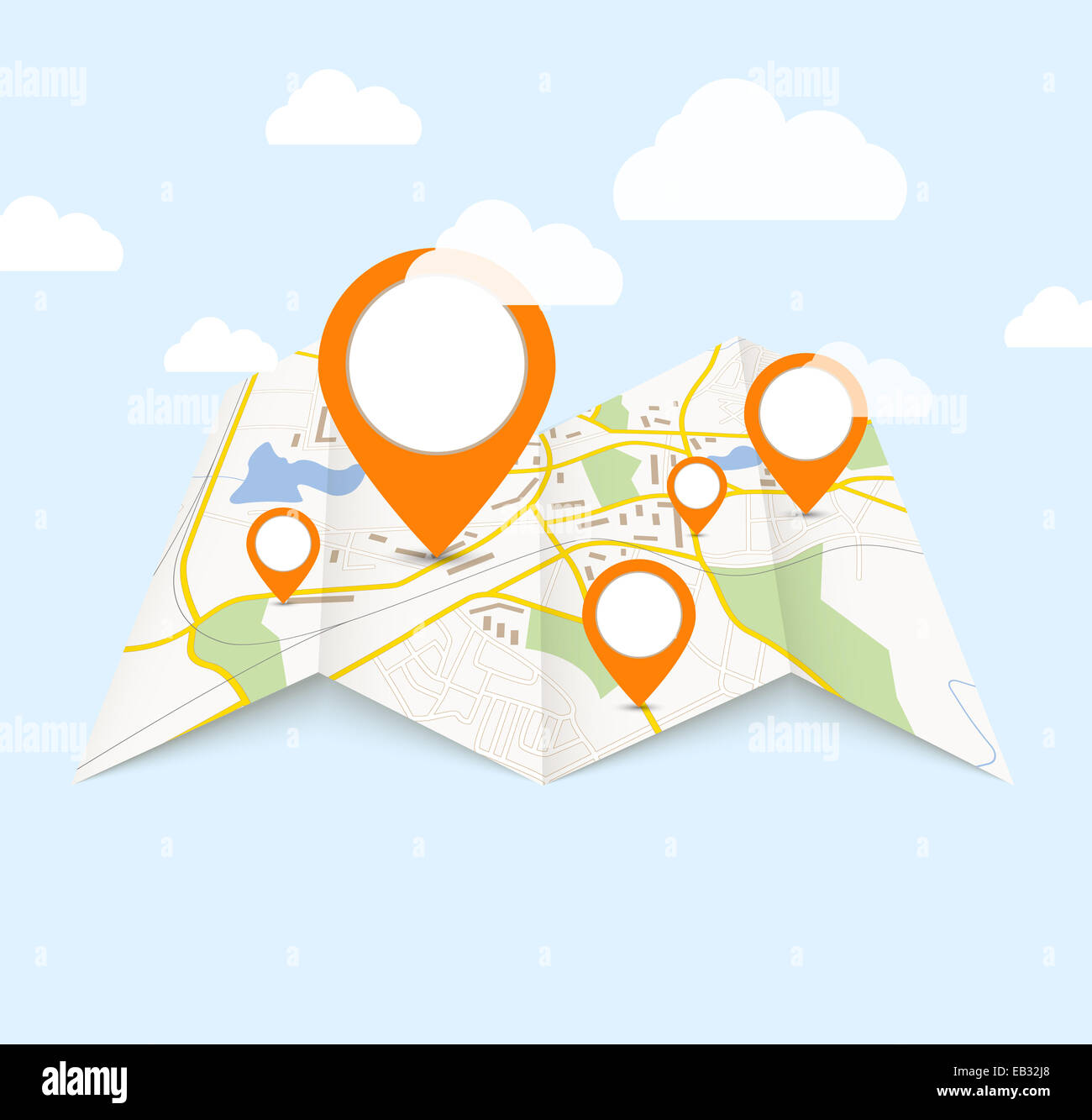 Navigation service vector concept Cut Out Stock Images & Pictures - Alamy