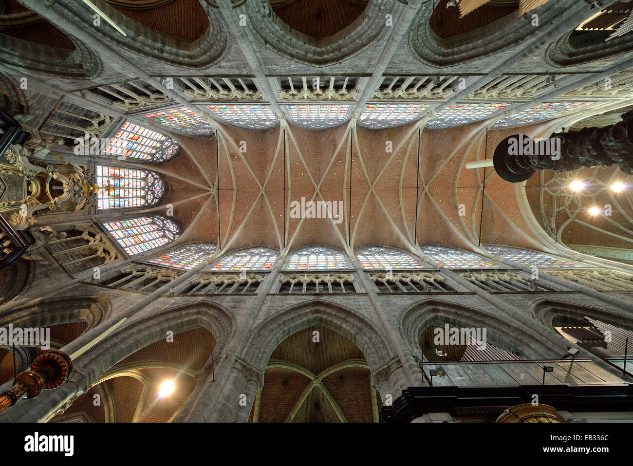 Interior, ceiling with rib vault in the choir area, Roman Catholic St ...