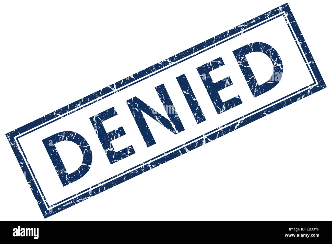 denied blue square stamp Stock Photo - Alamy