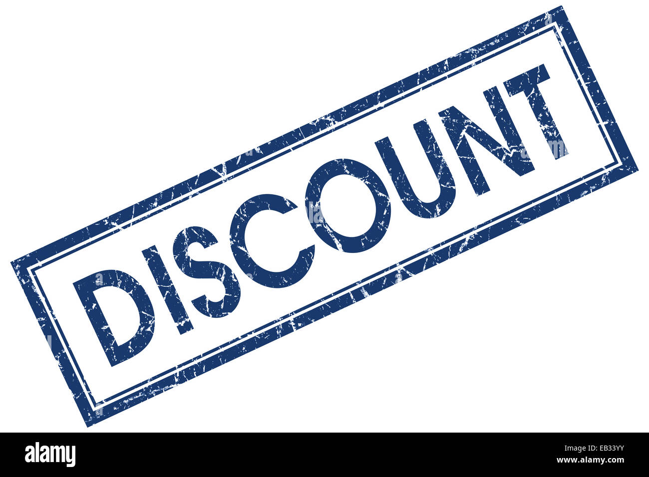 Discount blue square grungy stamp isolated on white background Stock ...