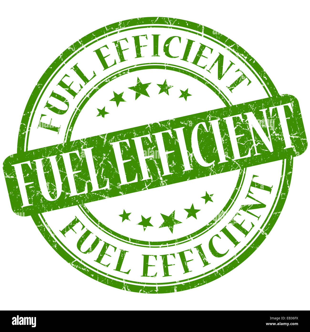 Fuel efficient grunge green round stamp Stock Photo - Alamy