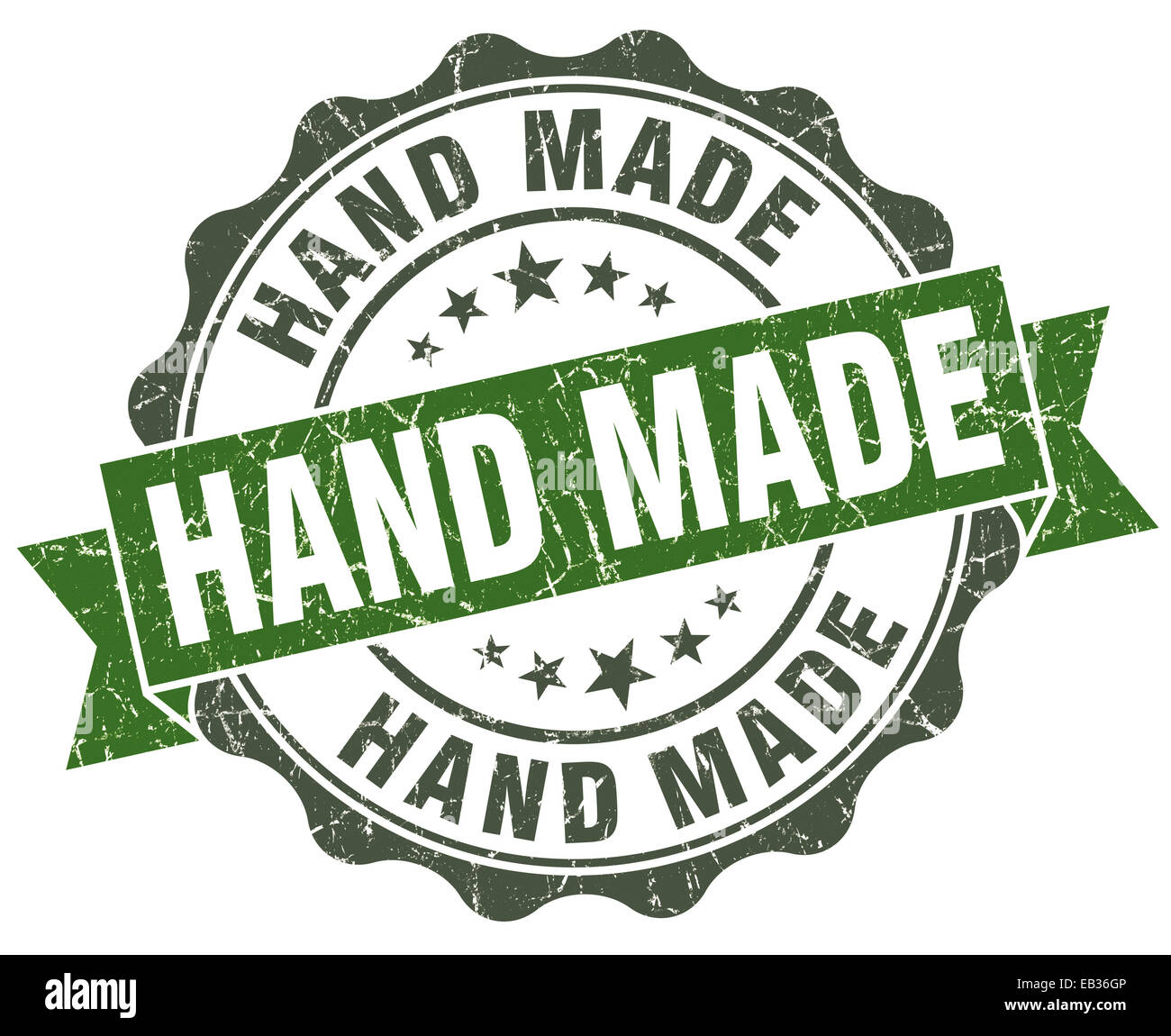 Hand made green grunge retro style isolated seal Stock Photo - Alamy