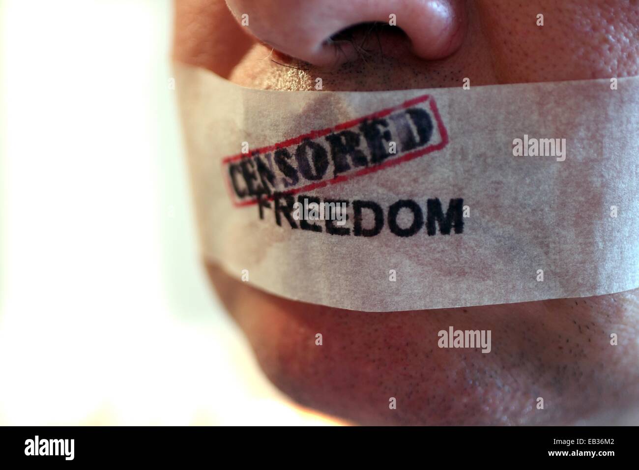 Gag for mouth censored hi-res stock photography and images - Alamy