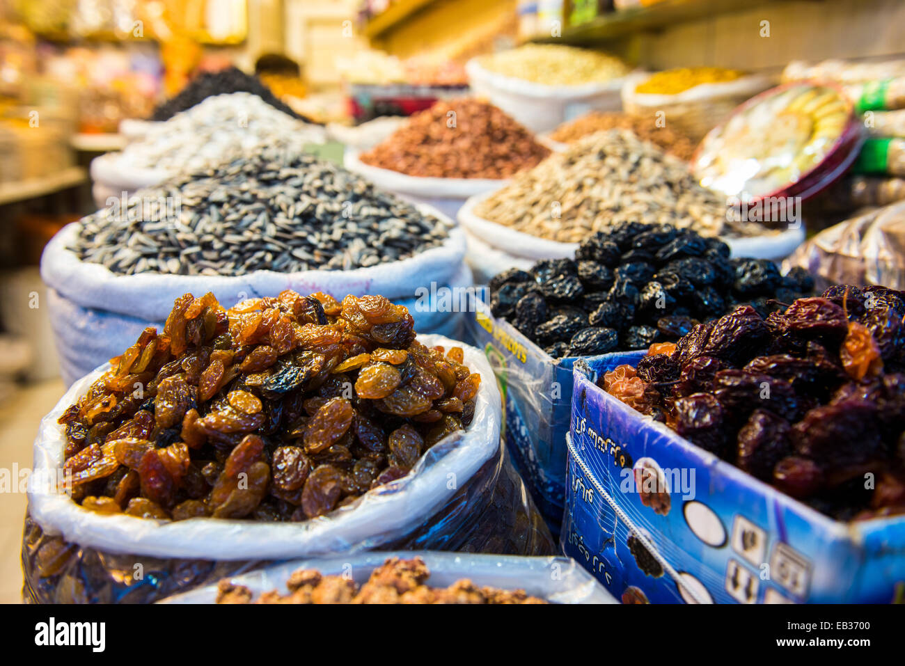 Dried fruit for sale in the Bazaar of Sulaymaniyah, Sulaymaniyah, Iraqi ...