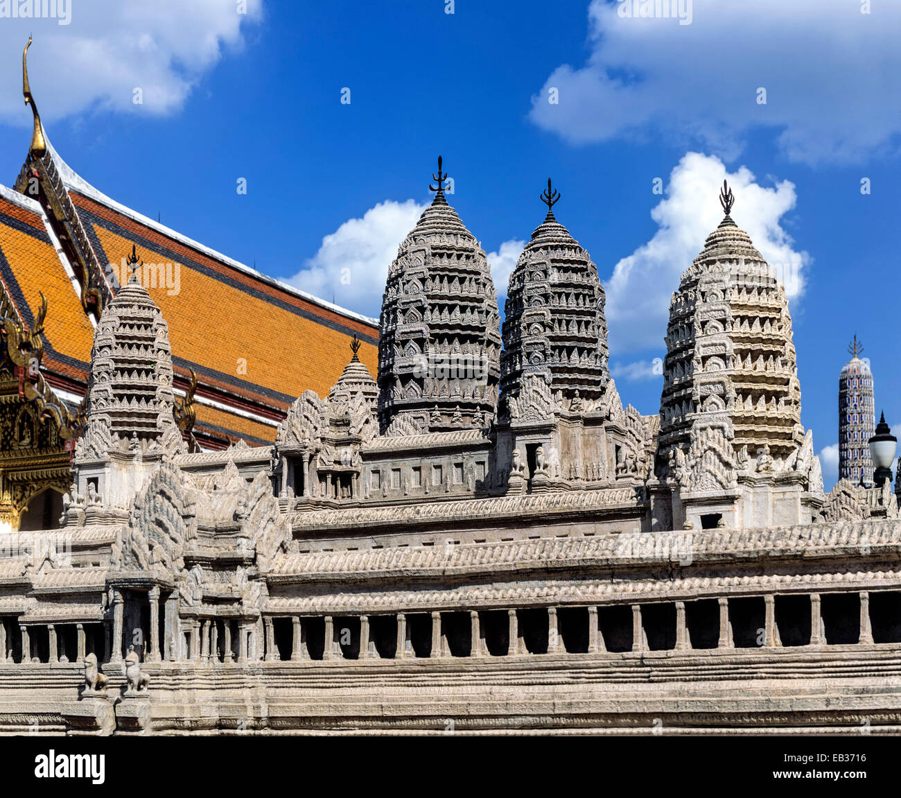 Miniature model of Angkor Wat in the courtyard of Wat Phra Kaeo ...