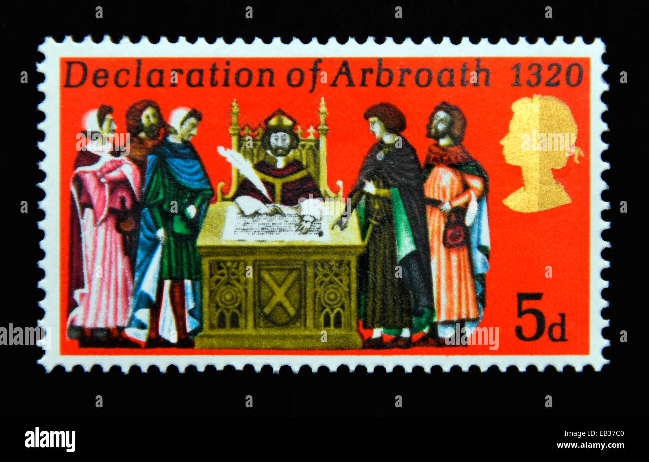 Postage stamp. Great Britain. Queen Elizabeth II. Anniversaries. 1970 ...