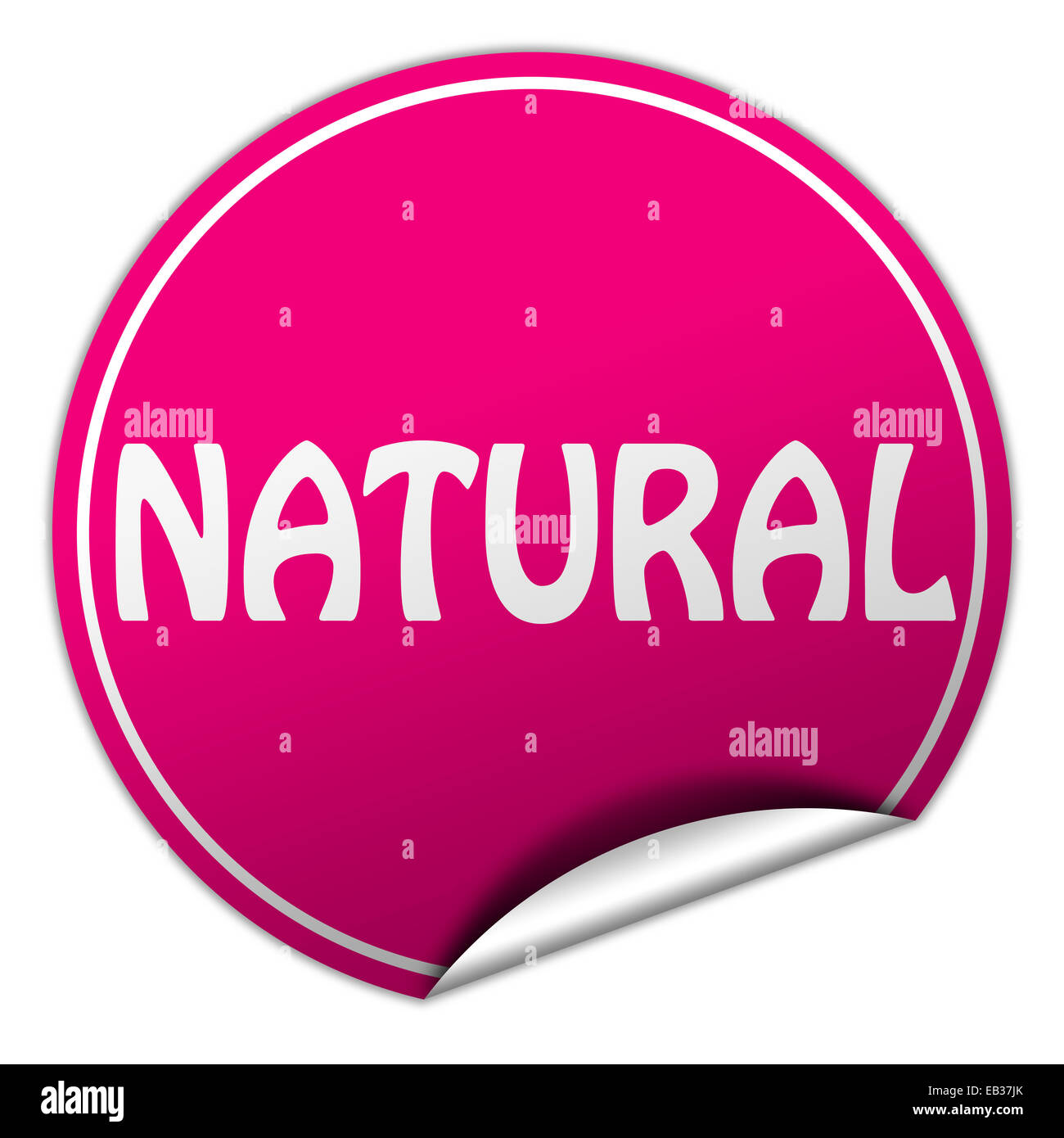 natural round pink sticker on white background Stock Photo - Alamy