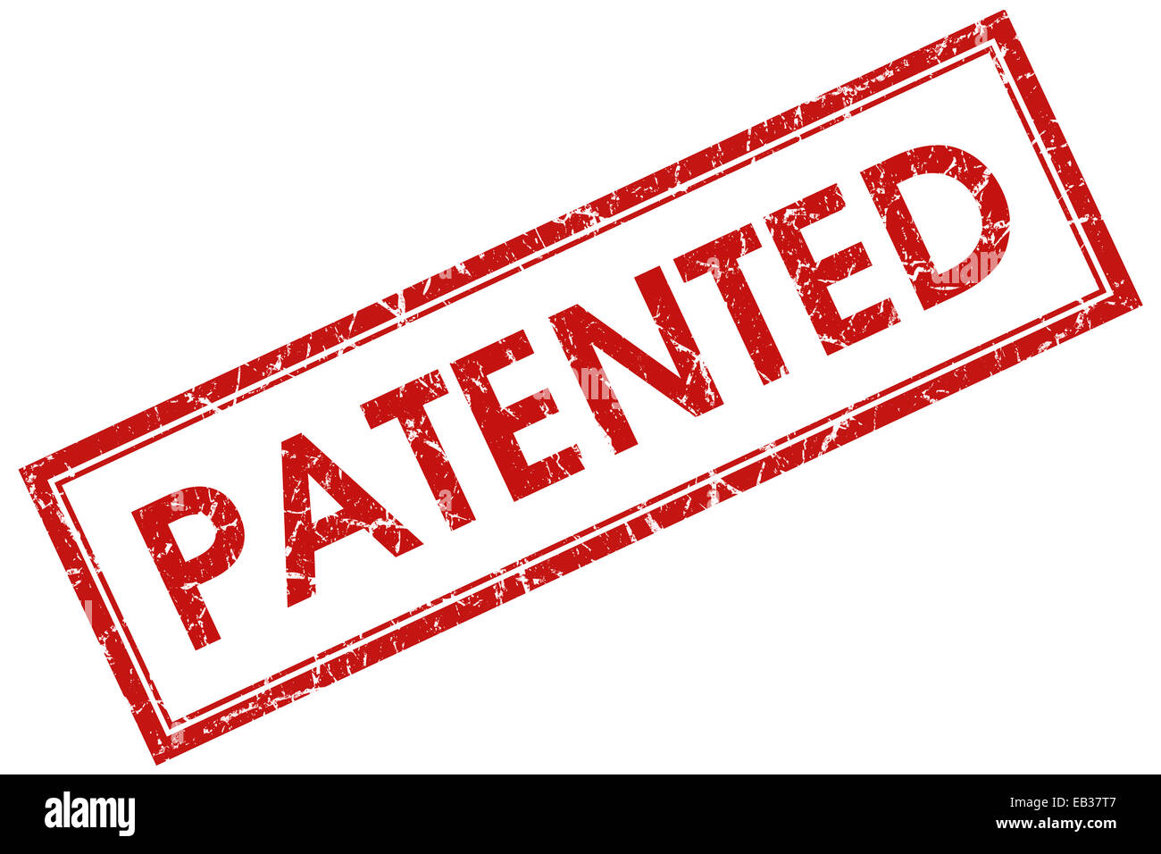 patented red square stamp Stock Photo - Alamy