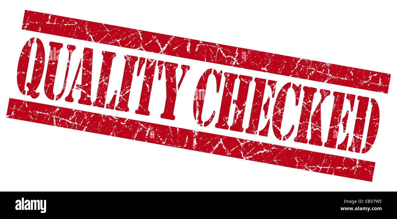 Quality Checked grunge red stamp Stock Photo - Alamy