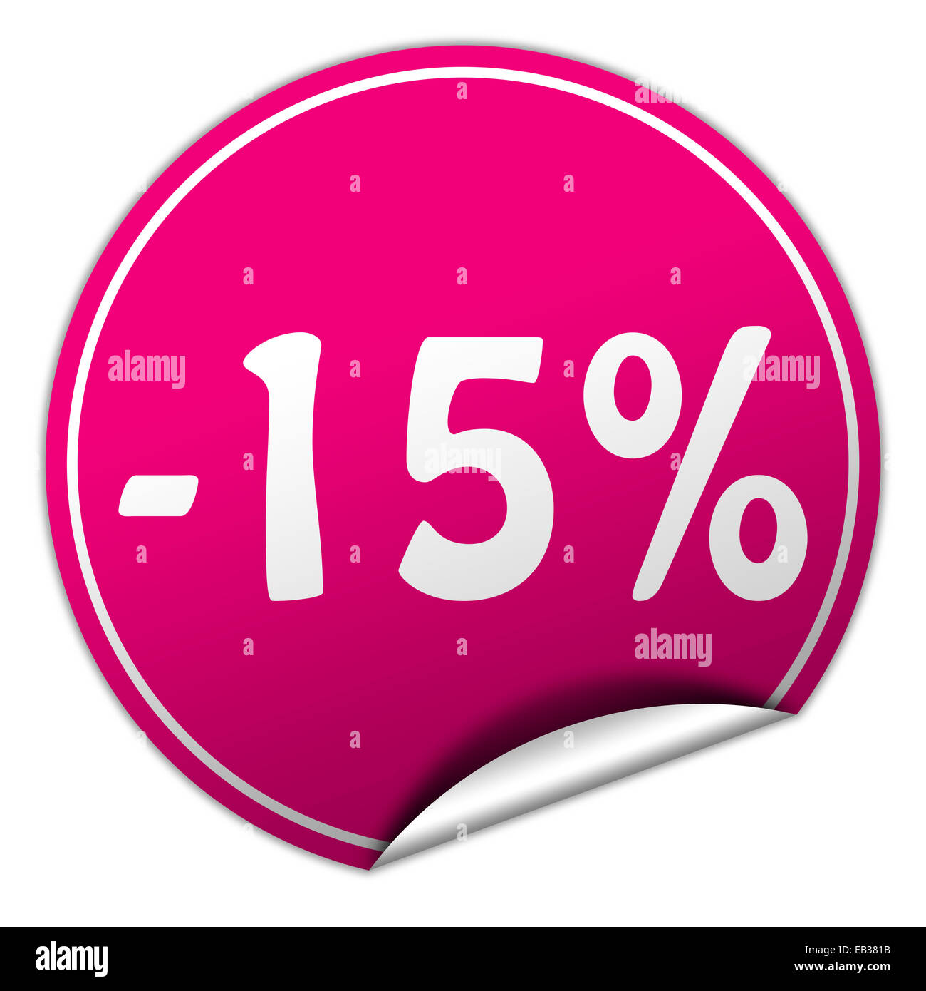 discount round pink sticker on white background Stock Photo - Alamy
