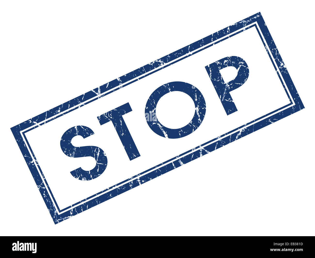 Stop blue square grungy stamp isolated on white background Stock Photo ...