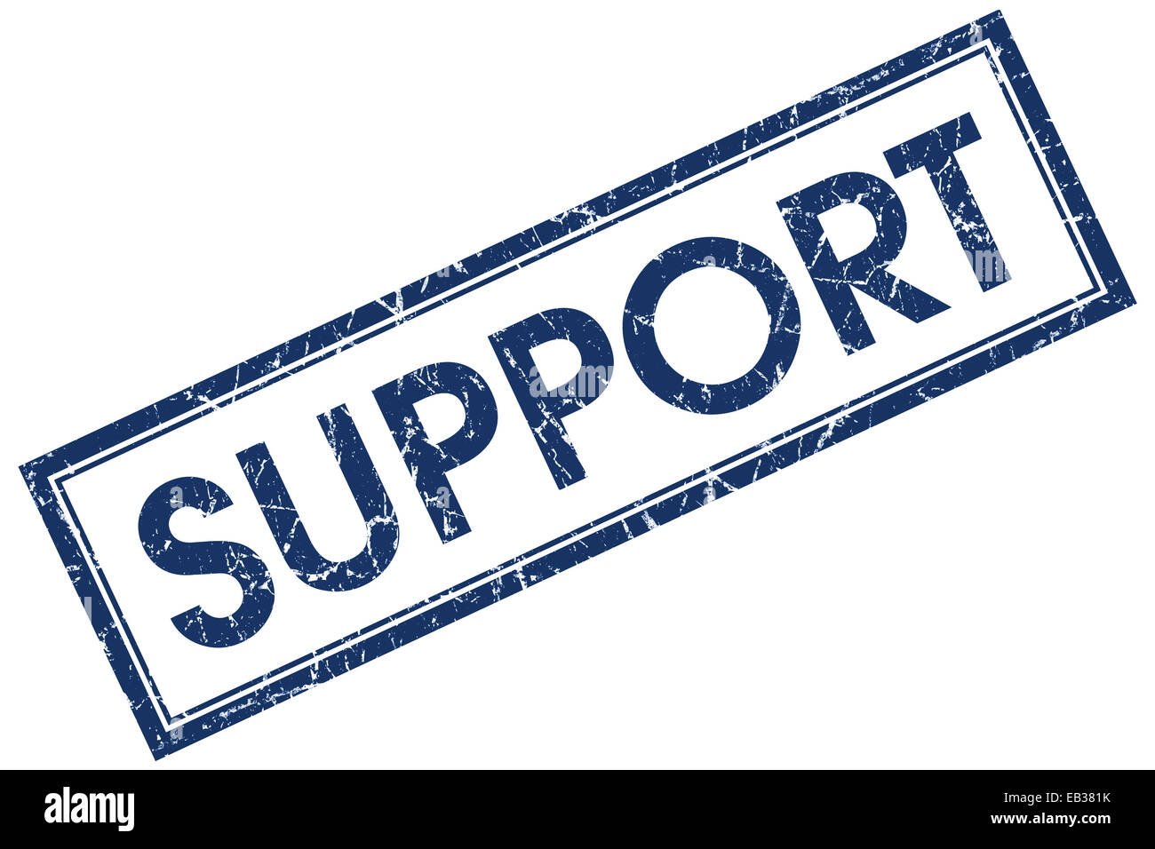 support blue square stamp Stock Photo - Alamy