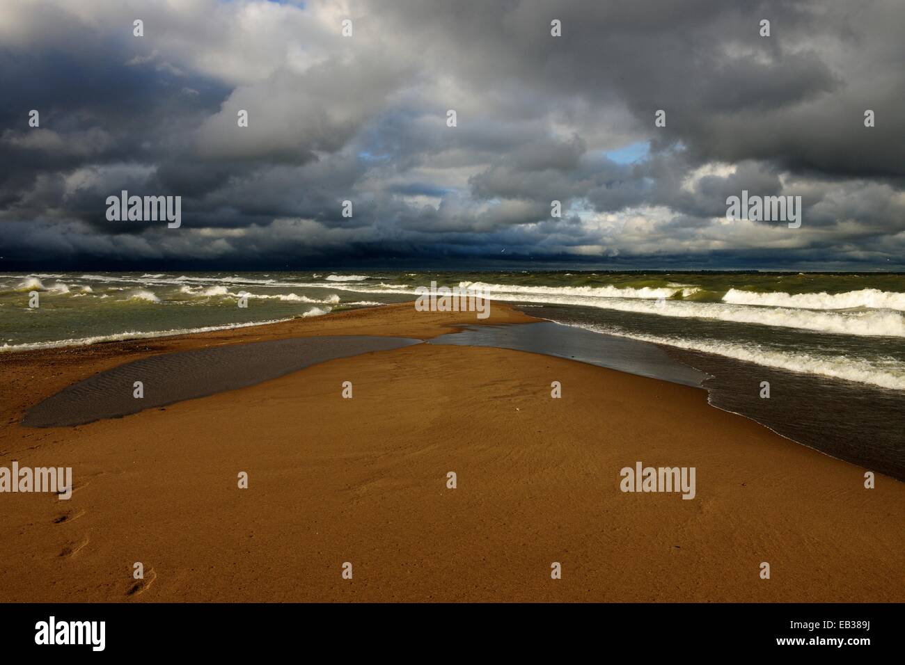 Storm and dark rain clouds over the southernmost point of Canada on ...
