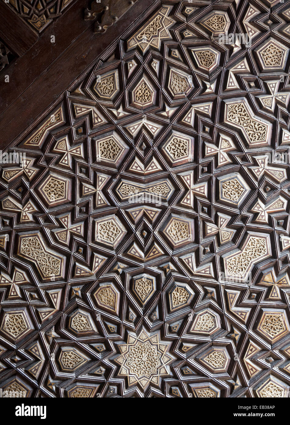 detail of inlaid wood minbar, Complex of Qaytbay, Northern Cemetery ...
