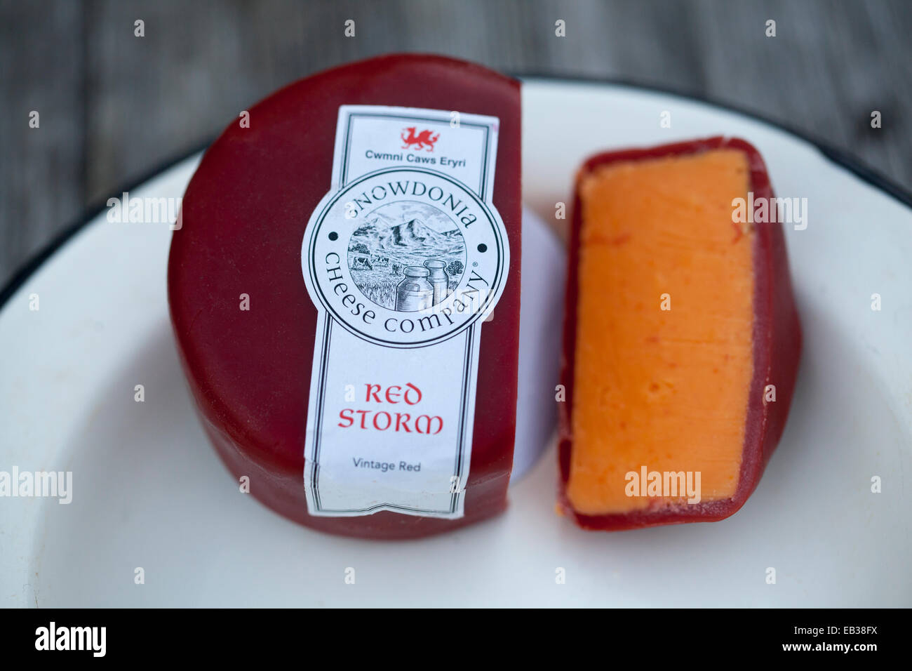 Red Storm Cheese from the Snowdonia Cheese Company Wales UK Stock Photo ...