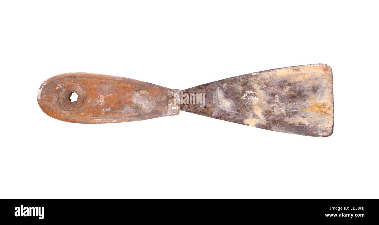 Old dirty and rusty scraper isolated on white background Stock Photo ...