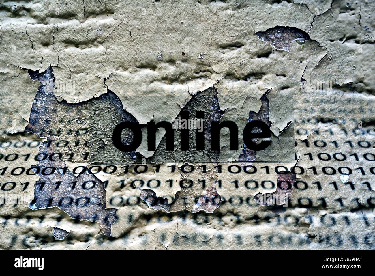 Online text on grunge background Stock Photo - Alamy