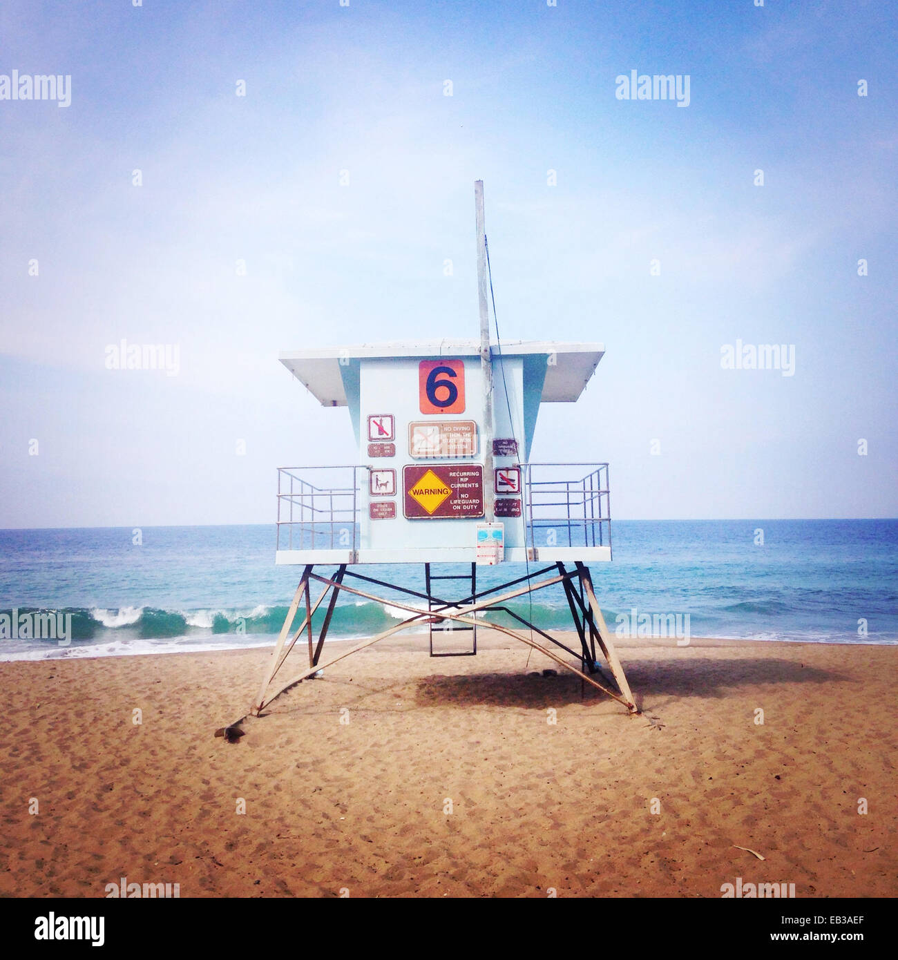 California beach blue lifeguard smartphone stock photos and images - Alamy