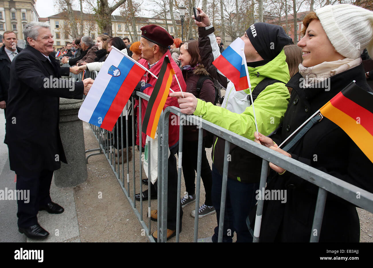 Ljubljana, Slovenia. 25th Nov, 2014. German President Joachim Gauck is ...
