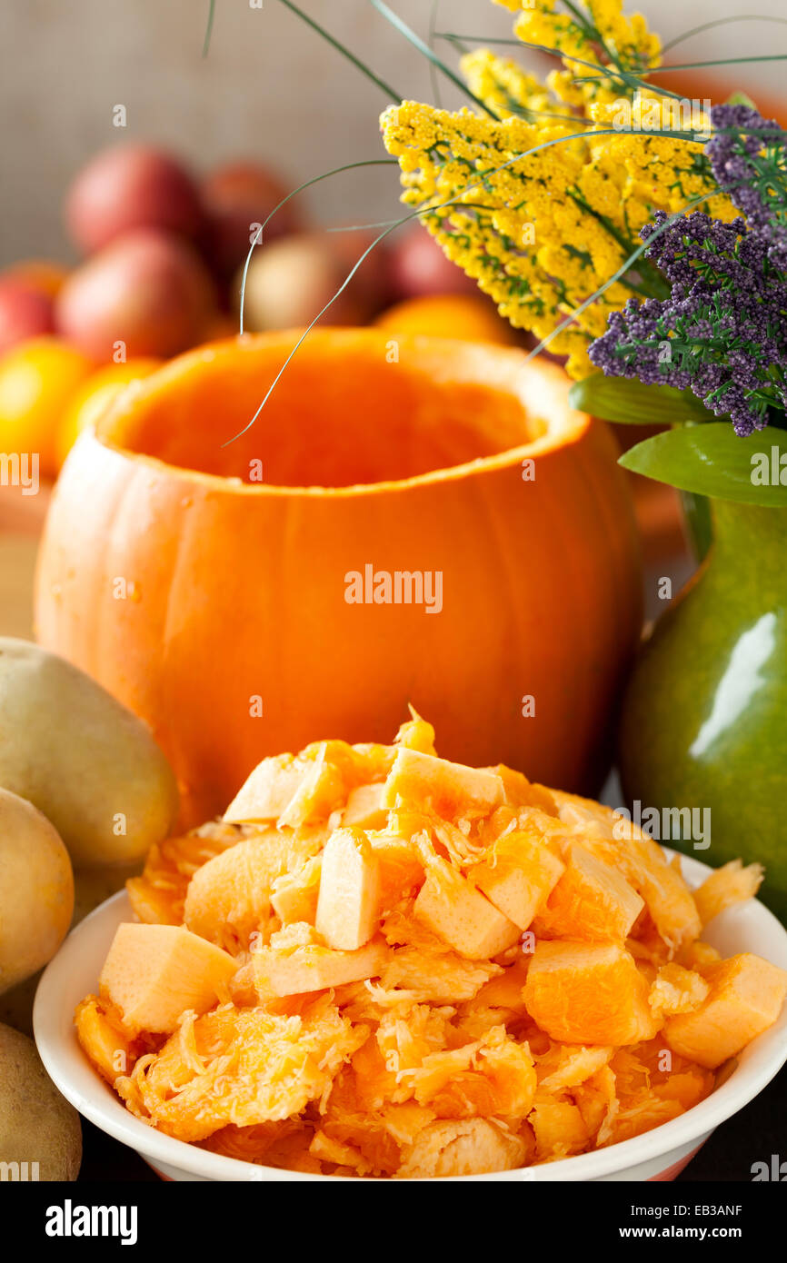 Pumpkin Pulp For Soup Stock Photo - Alamy