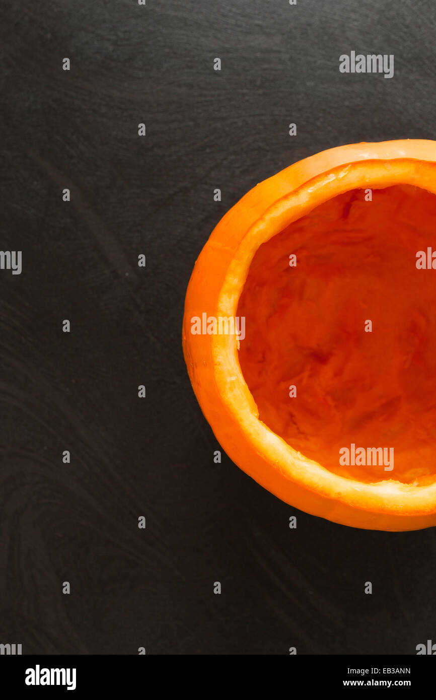 Half Empty Pumpkin Overhead Stock Photo - Alamy