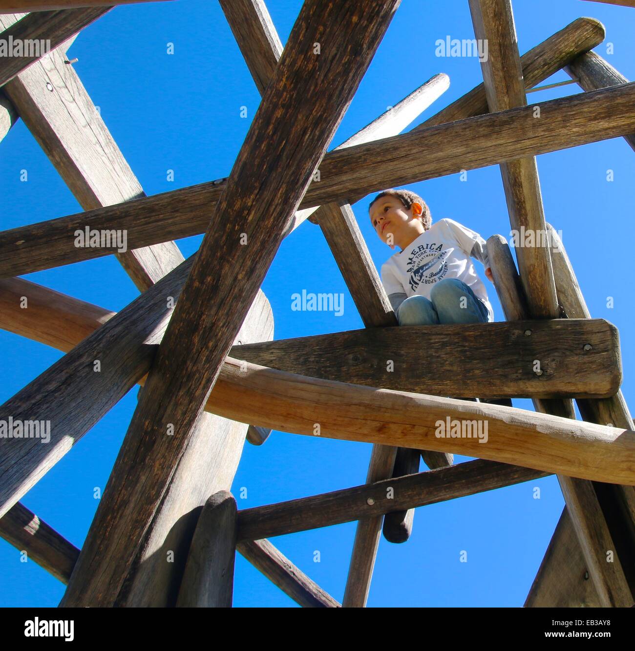 Children climbing on playground structure hi-res stock photography and ...