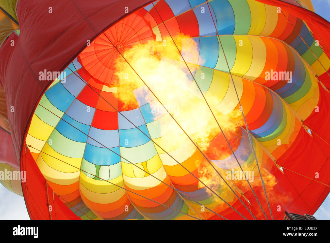 Hot Air Balloon Fire Stock Photo - Alamy