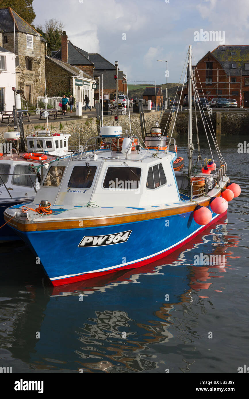 Small fishing boat moored at Padstow harbor, Cornwall Stock Photo - Alamy