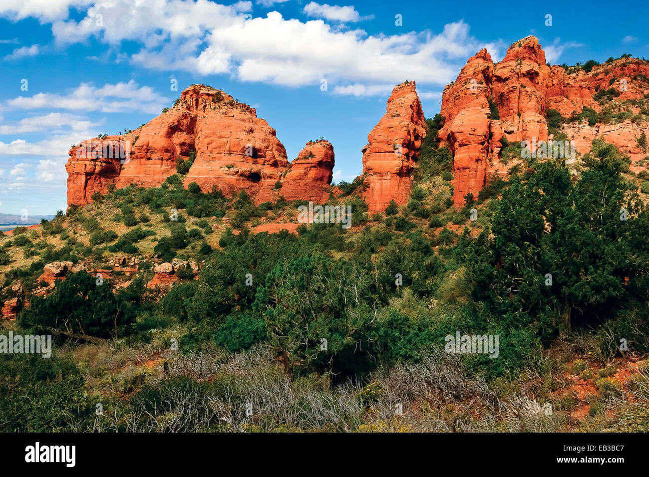 USA, Arizona, Yavapai County, Sedona, View of scorched face of Bear ...