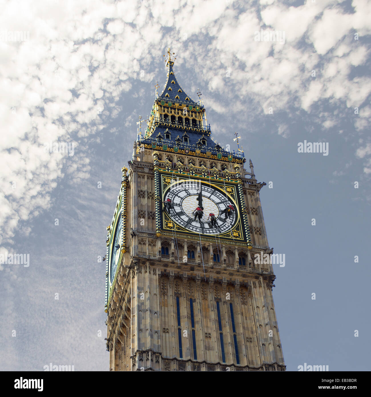 Big Ben being cleaned, London, England, UK Stock Photo - Alamy
