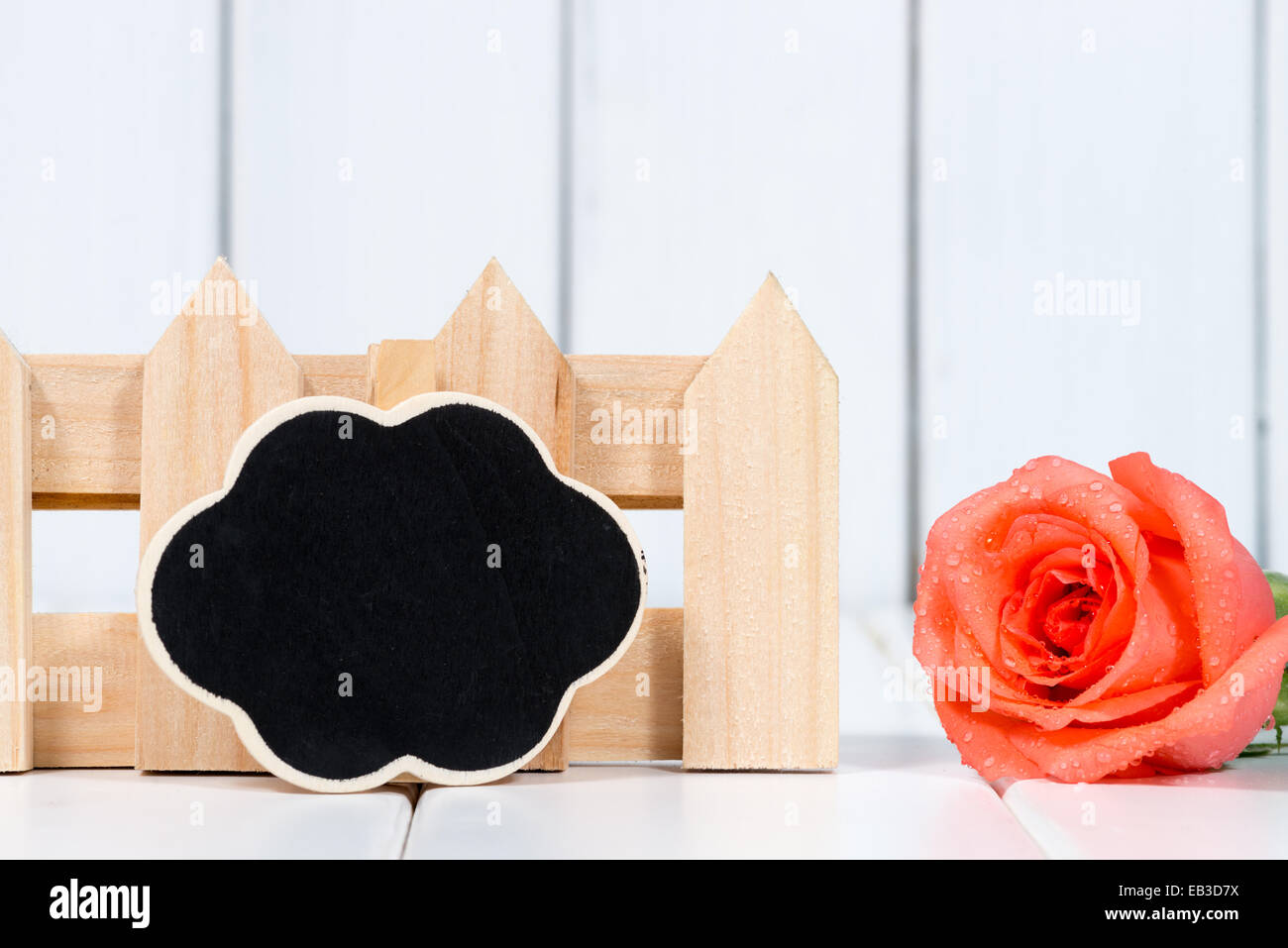 Blank Message board with lilac flower and copy space Stock Photo - Alamy