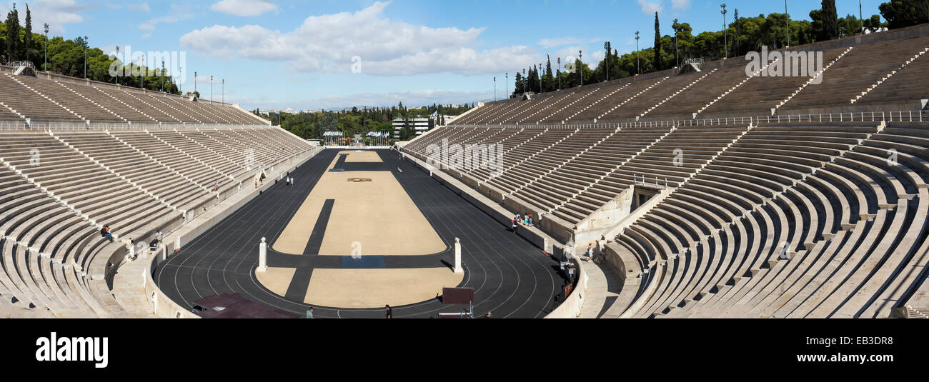 The Panathenaic Stadium or Kallimármaro "beautifully marbled) in Athens ...