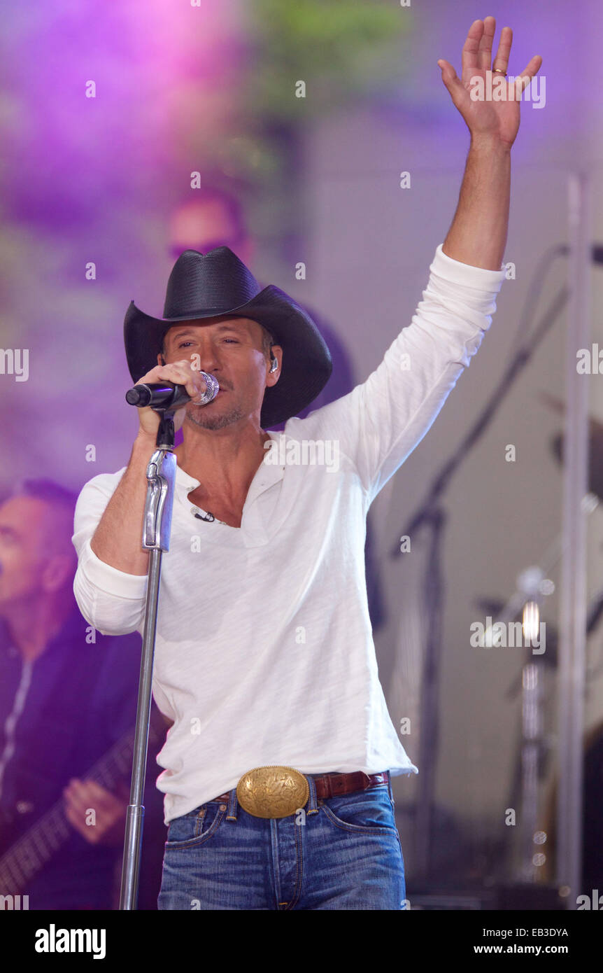 Tim McGraw performing live on 'The Today Show' at the Rockefeller Plaza ...