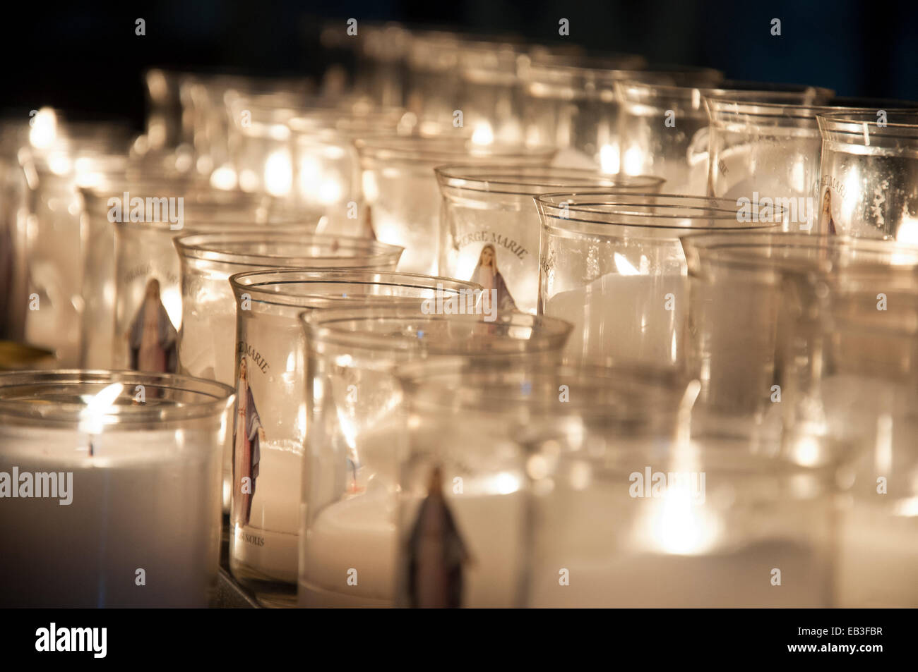 Candles inside a Cathedral Stock Photo - Alamy
