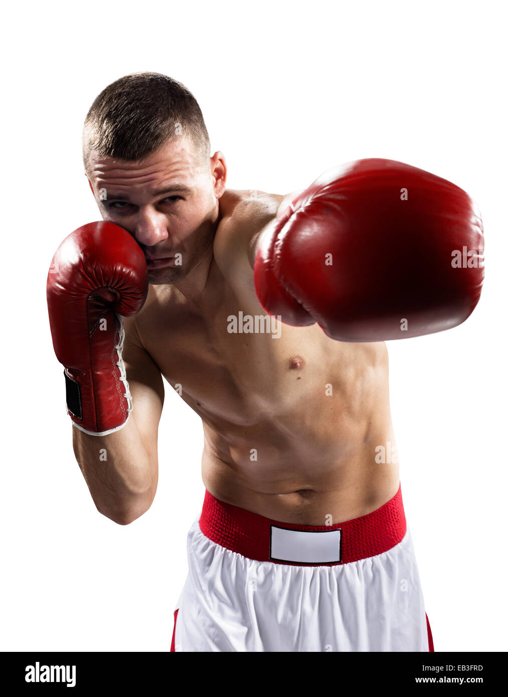 Professionl boxer is isolated on white Stock Photo - Alamy