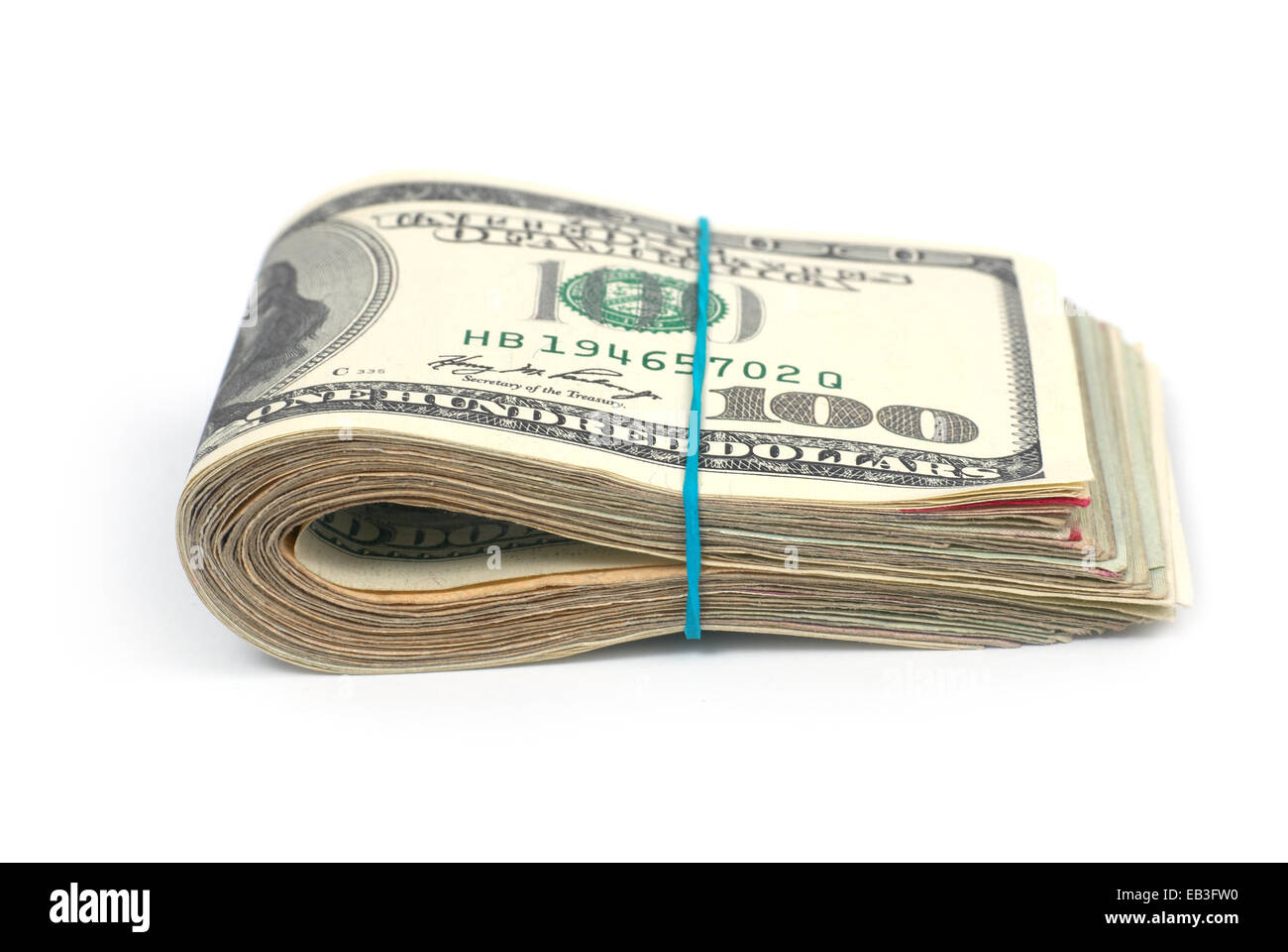 Stack of money- cash of US dollars isolated on white background Stock ...