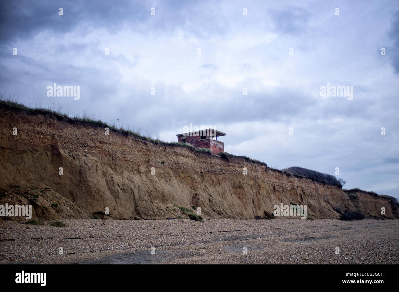 cliffs collapsing onto the beach at Hill Head Hampshire England Stock ...