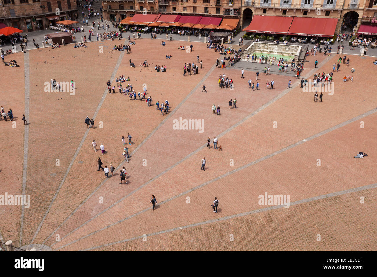 Piazza del Campo, Siena. The area is considered one of Europe's ...