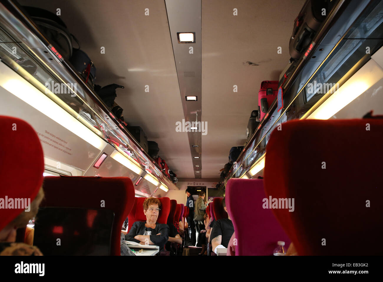 europe train ride interior Stock Photo - Alamy