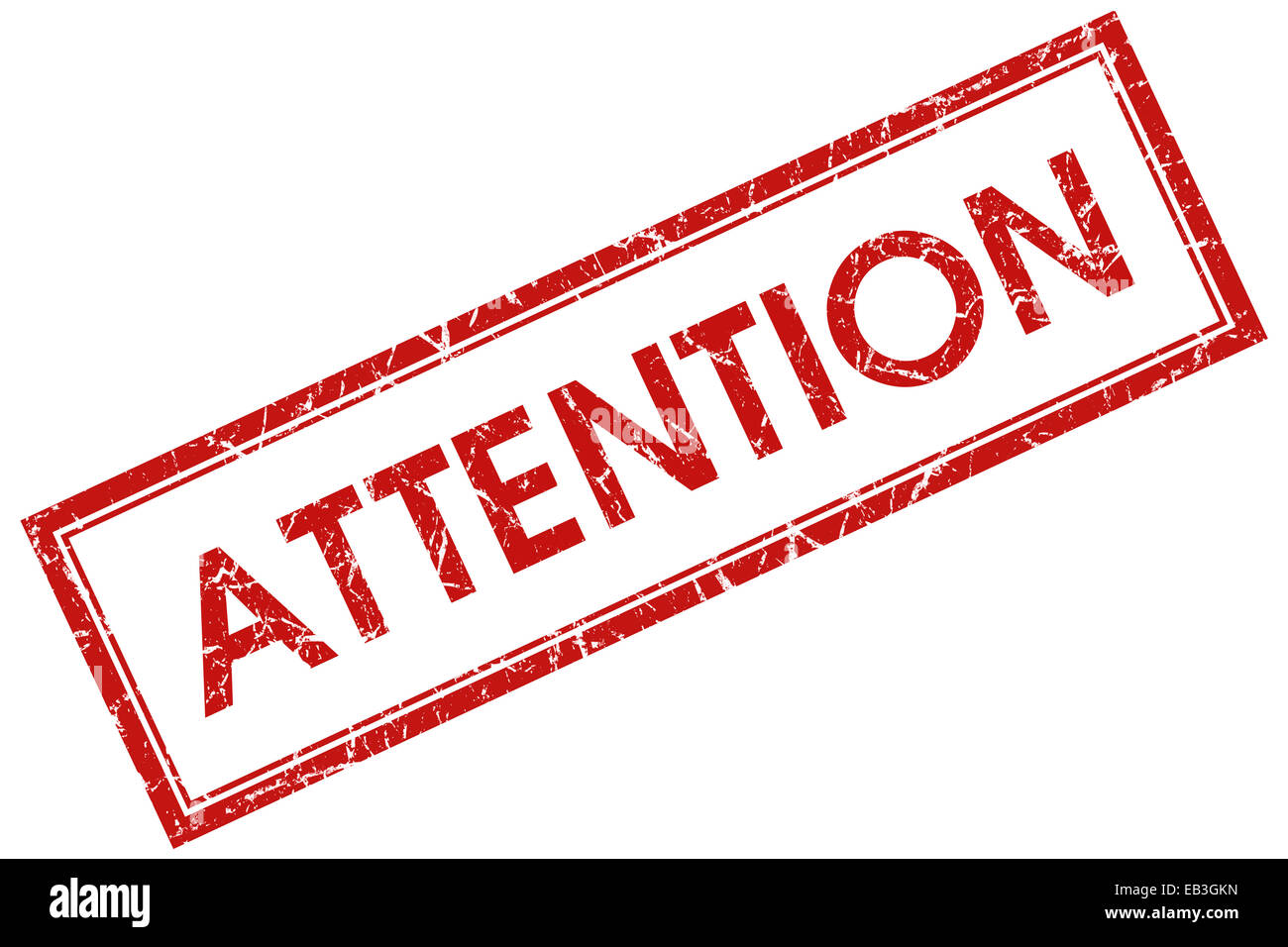 attention red square stamp Stock Photo - Alamy