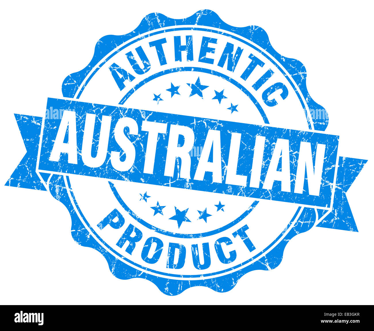 Australian product grunge blue stamp Stock Photo - Alamy