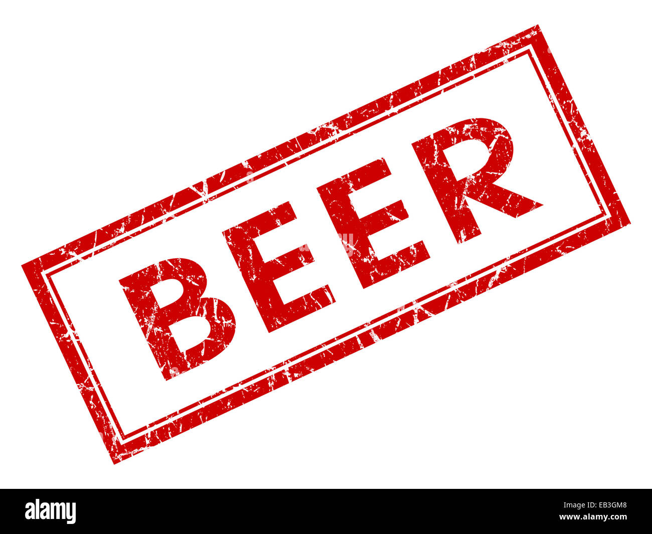 Beer red square grungy stamp isolated on white background Stock Photo ...