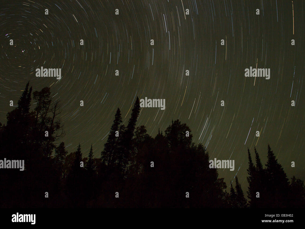 star trails in night sky Stock Photo - Alamy