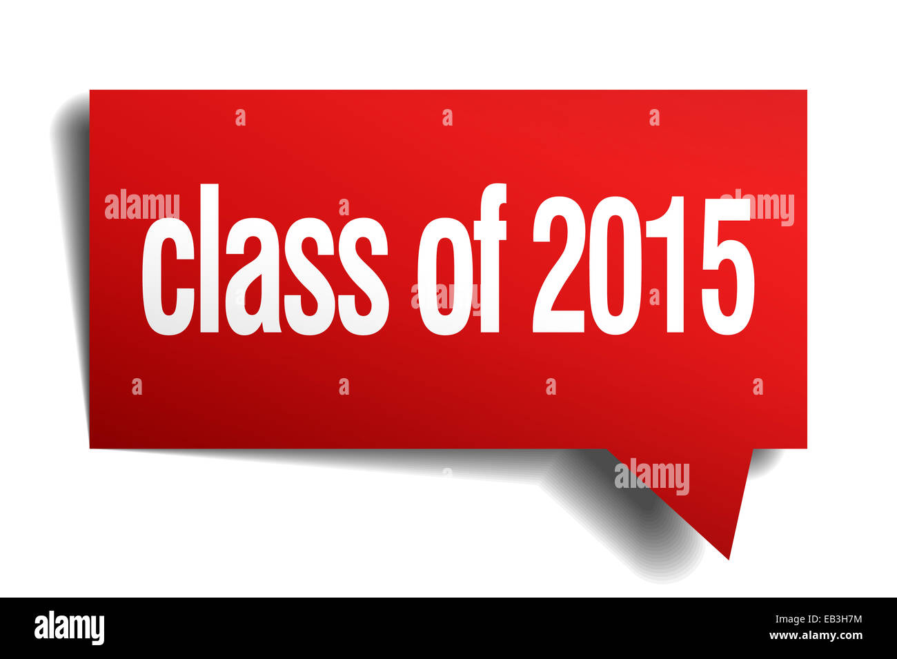 class of 2015 red 3d realistic paper speech bubble Stock Photo - Alamy