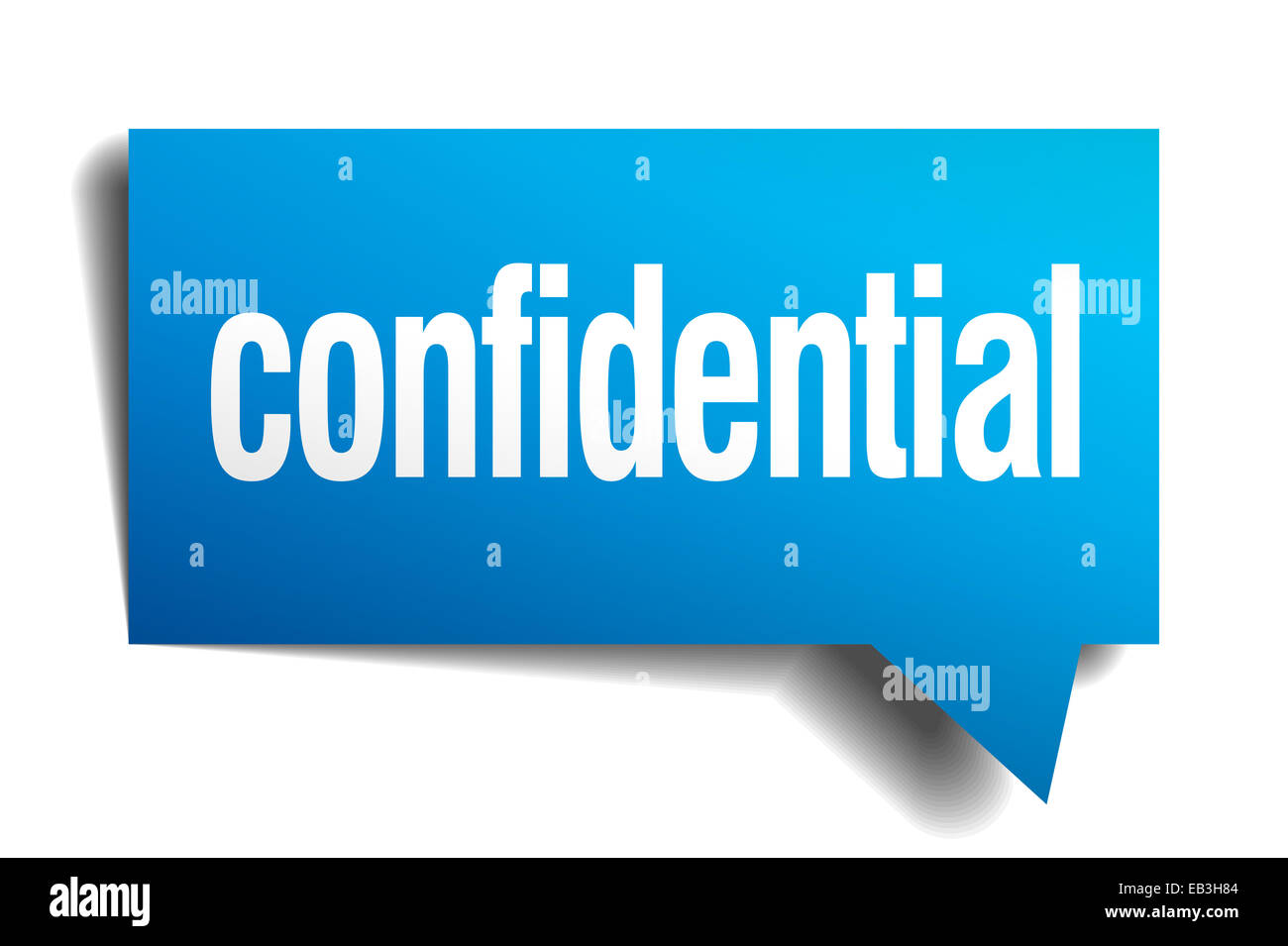confidential blue 3d realistic paper speech bubble Stock Photo - Alamy
