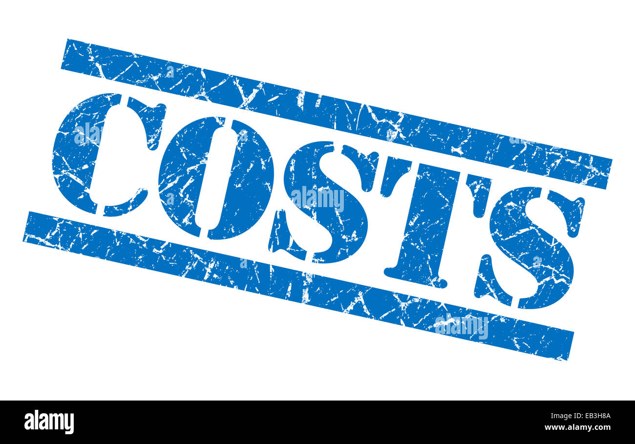 costs blue square grungy isolated rubber stamp Stock Photo - Alamy