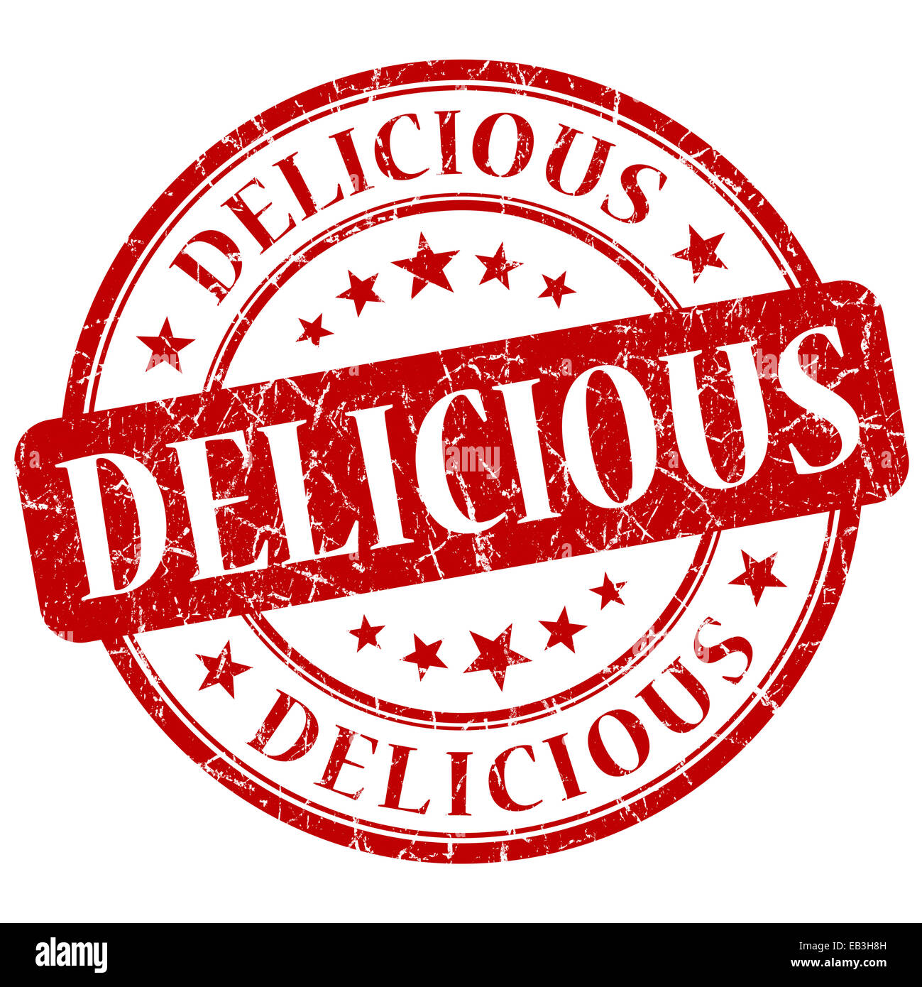 Delicious Red grunge stamp Stock Photo - Alamy