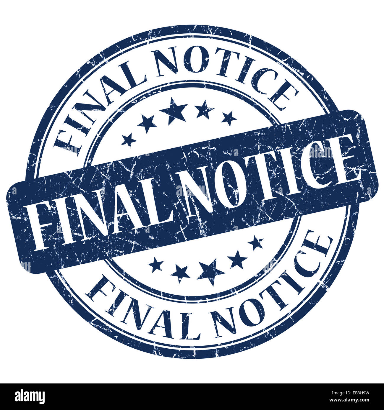 Final Notice Blue Stamp Stock Photo - Alamy
