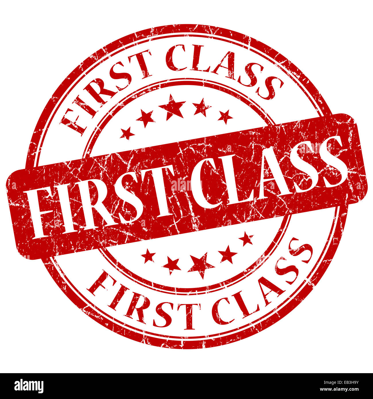 First Class Red grunge stamp Stock Photo - Alamy