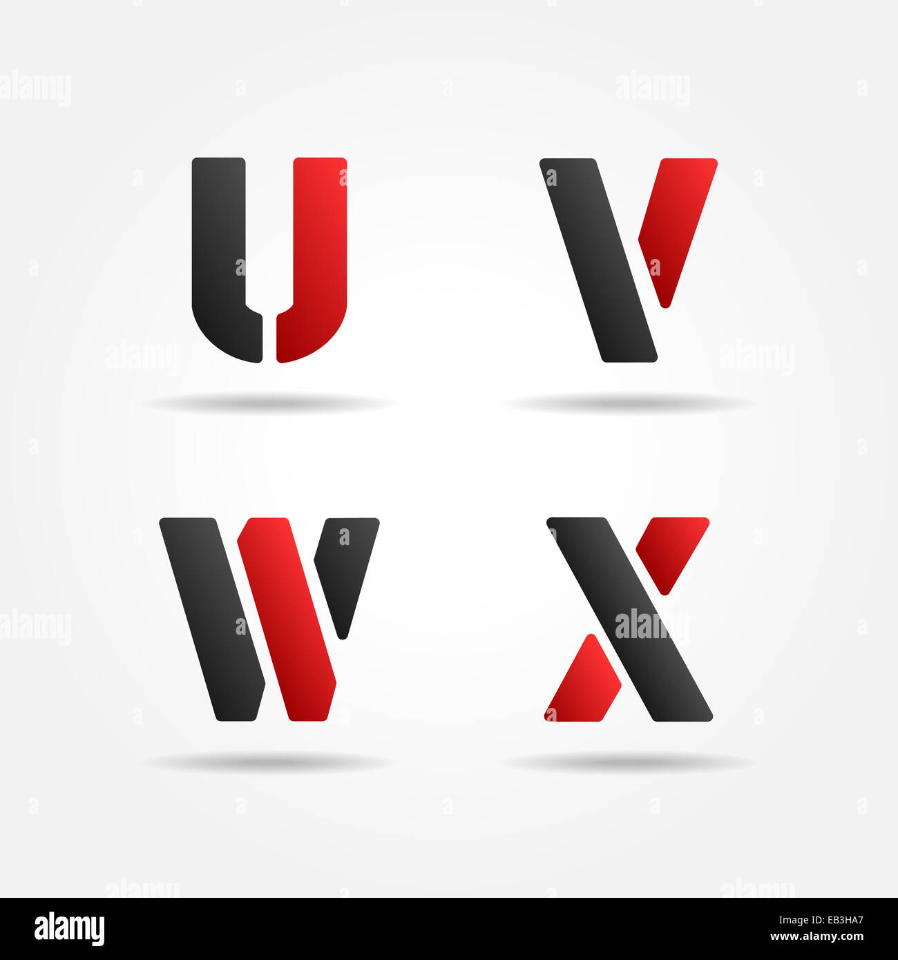 uvwx red stencil letters Stock Photo - Alamy